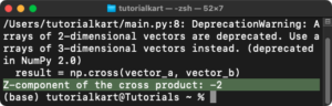 NumPy cross() - Cross Product of Two Vectors or Arrays